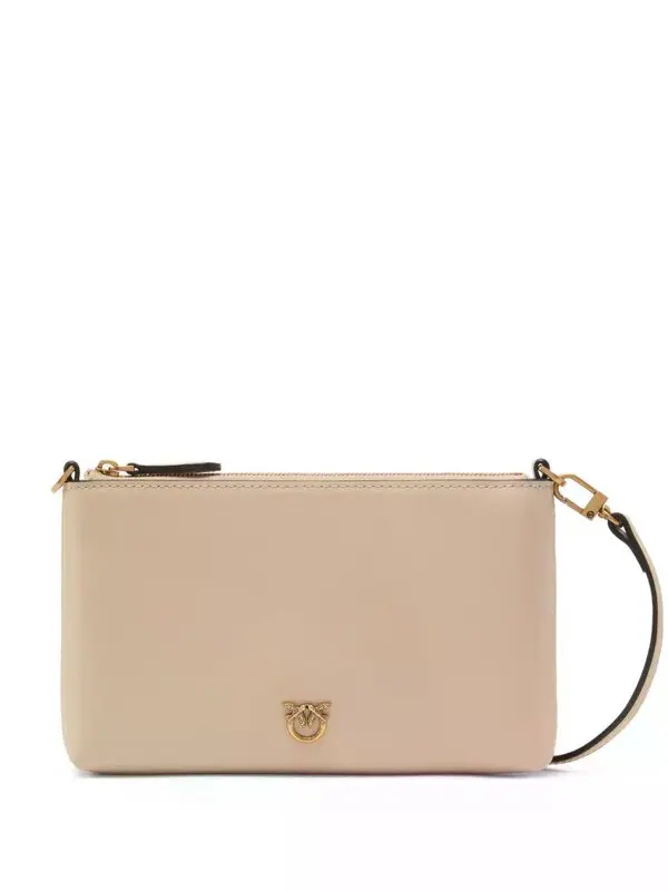 Pinko Love Birds Logo Clutch Bag - Neutrals