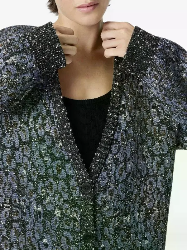Missoni Buttoned Animal-print Cardigan - Blue