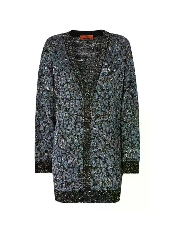 Missoni Buttoned Animal-print Cardigan - Blue