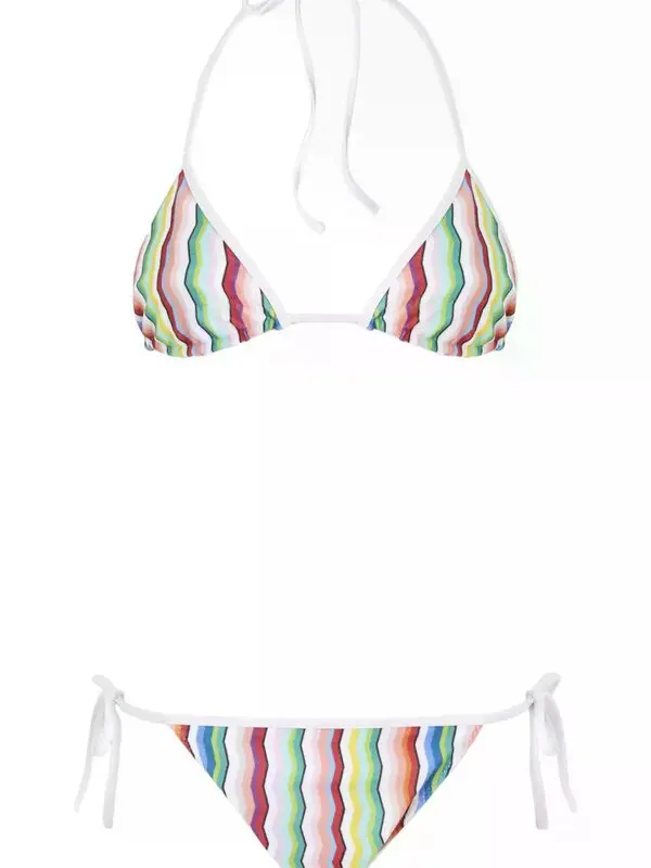 Missoni Striped Tie-side Bikini - White