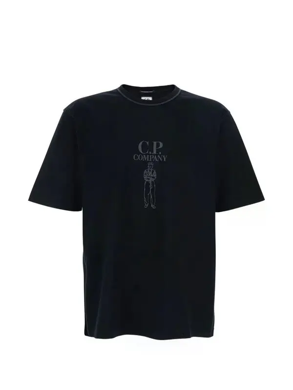 C.P. COMPANY Logo-embroidered T-shirt - Black