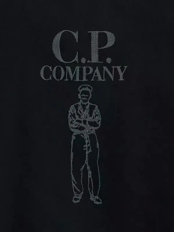 C.P. COMPANY Logo-embroidered T-shirt - Black