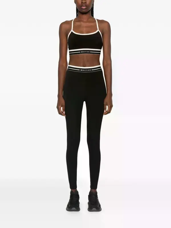 P.E Nation Avant Logo-waistband Leggings - Black