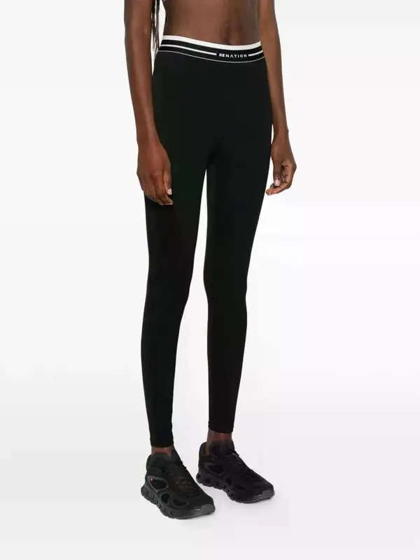P.E Nation Avant Logo-waistband Leggings - Black