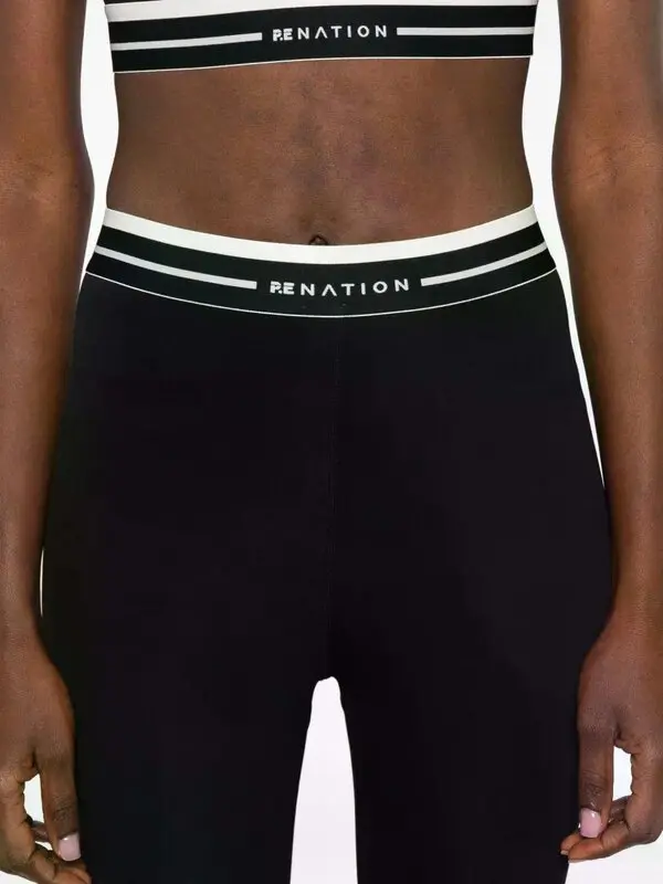 P.E Nation Avant Logo-waistband Leggings - Black