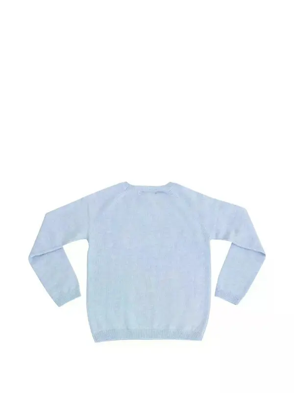 Lingua Franca Naples Embroidered Crewneck Sweater