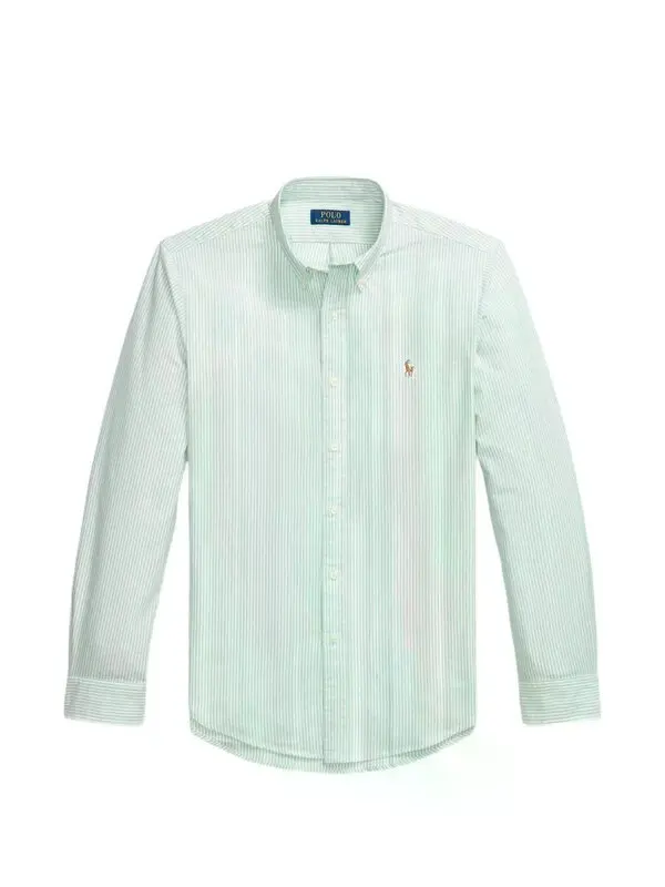 Polo Ralph Lauren Striped-pattern Logo-embroidery Shirt - Green