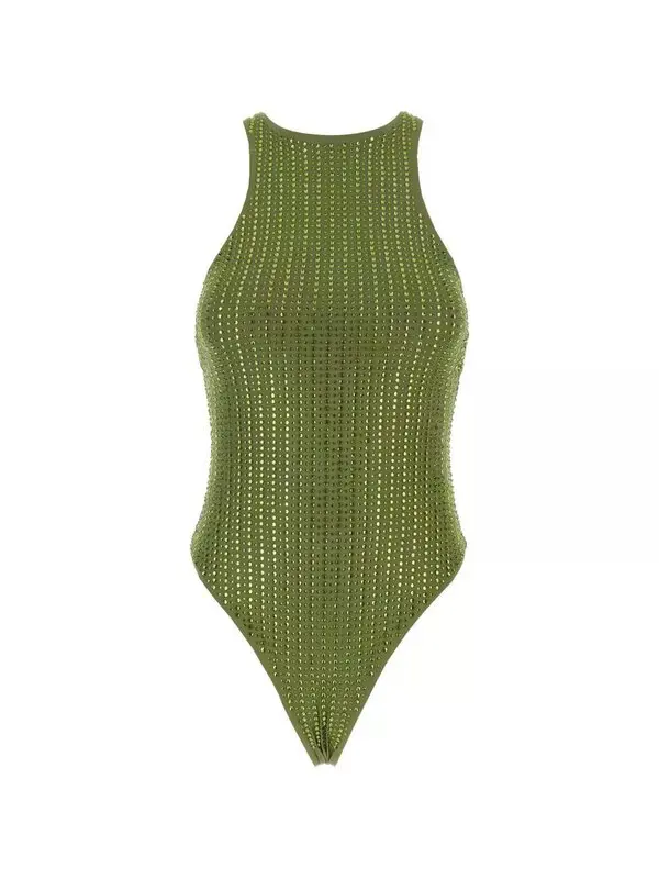VENUJA Rhinestone-embellished Swimsuit - Green