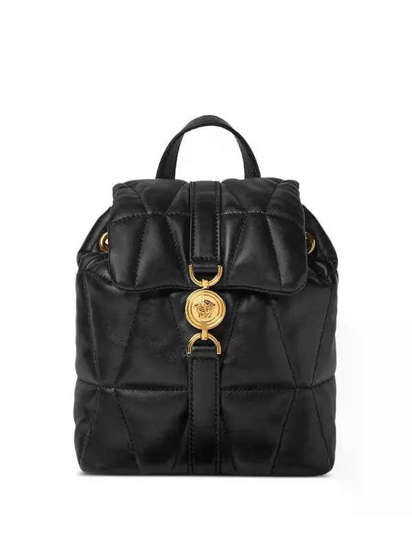 Versace Quilted Nappa Leather Medusa Backpack - Black