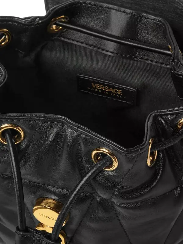 Versace Quilted Nappa Leather Medusa Backpack - Black