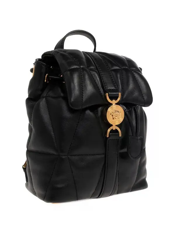 Versace Quilted Nappa Leather Medusa Backpack - Black