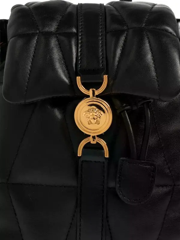 Versace Quilted Nappa Leather Medusa Backpack - Black