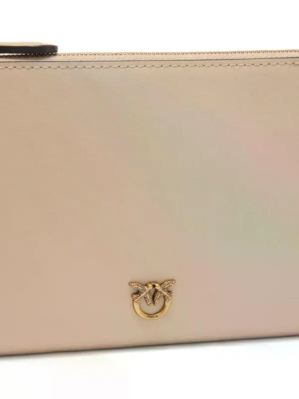 Pinko Love Birds Logo Clutch Bag - Neutrals