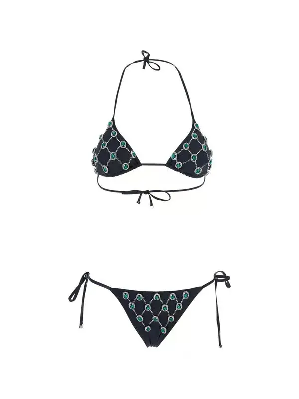 VENUJA Jeweled Bikini Set - Black
