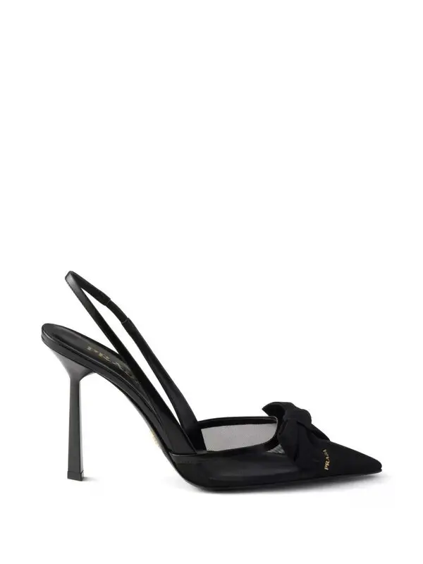 Prada Heeled Mesh Pumps - Black