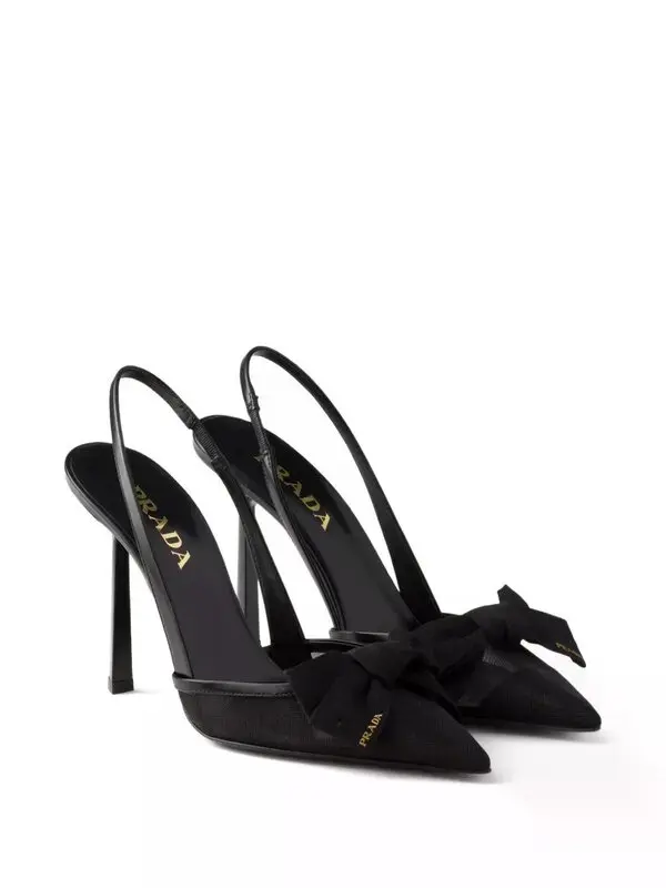 Prada Heeled Mesh Pumps - Black