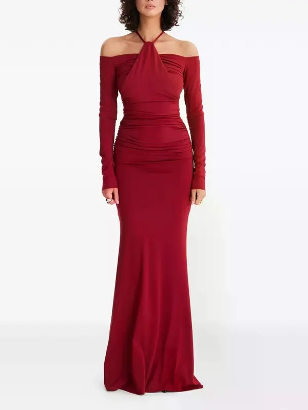 MOOS STUDIO Heatline Off-the-shoulder Maxi Dress - Red