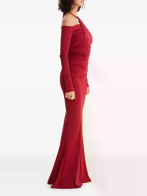 MOOS STUDIO Heatline Off-the-shoulder Maxi Dress - Red