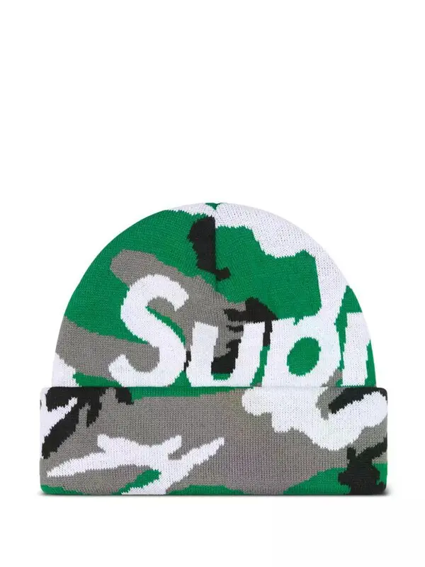 Supreme Camouflage Logo Beanie - Green