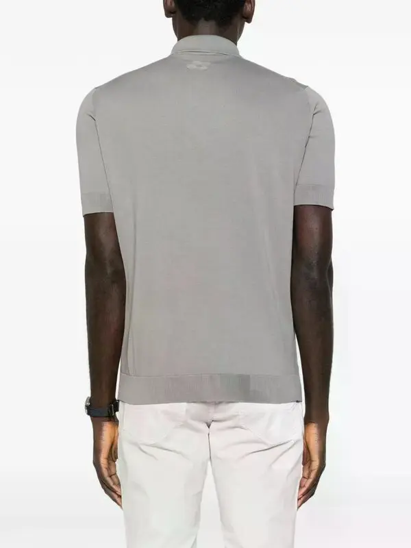 LARDINI Short-sleeve Knitted Polo Shirt