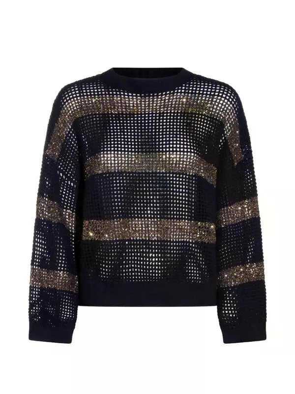 Brunello Cucinelli Sequin-embellished Open-knit Sweater
