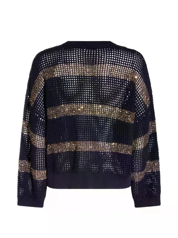 Brunello Cucinelli Sequin-embellished Open-knit Sweater