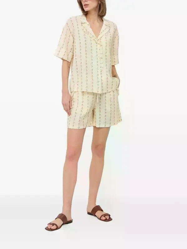 NOTES DU NORD Floral Shirt With Ruffle Trim