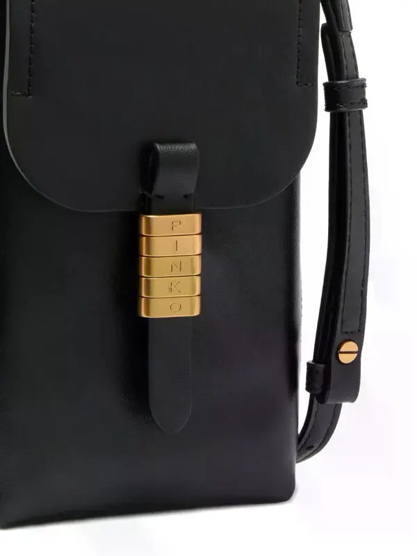 Pinko Lettering-detail Shoulder Bag - Black