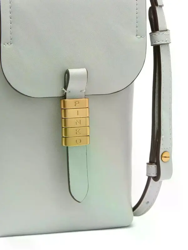 Pinko Lettering Leather Smartphone Bag - Grey
