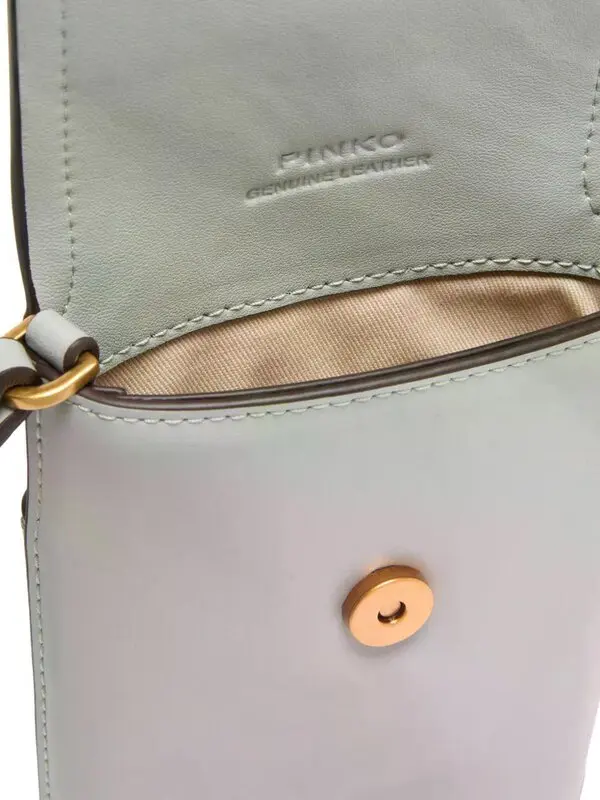 Pinko Lettering Leather Smartphone Bag - Grey