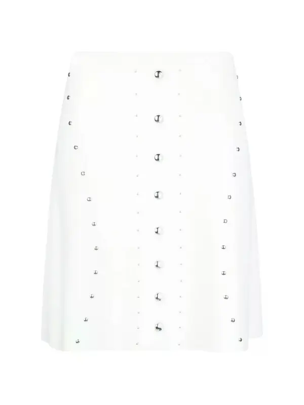 Liu Jo Stud-embellished A-line Knitted Skirt - White