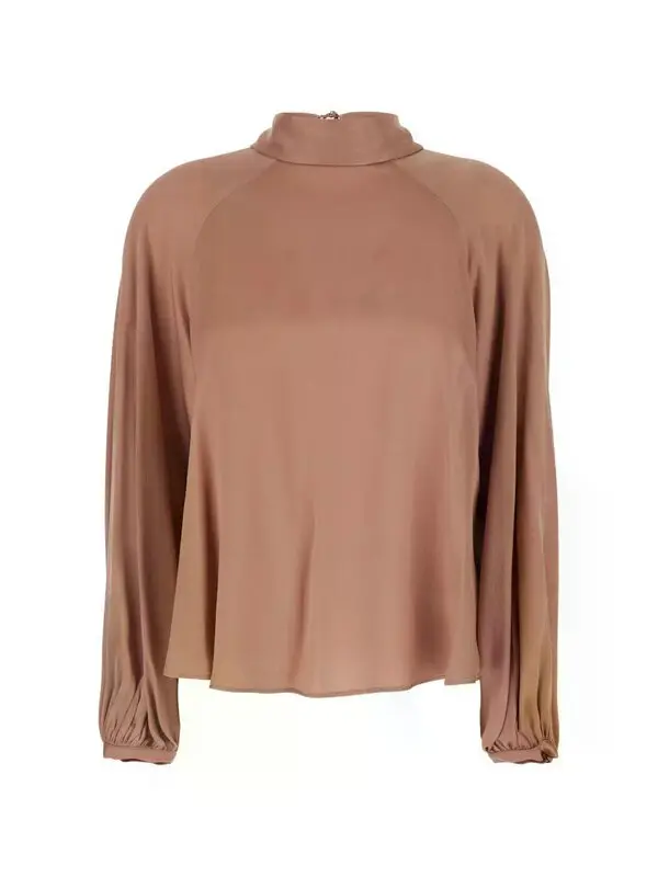 SEMICOUTURE High-neck Open-back Top - Neutrals