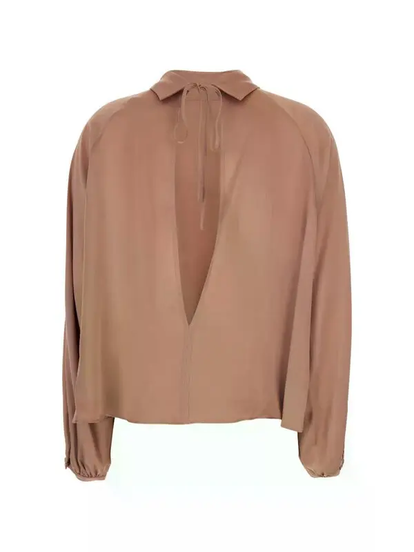 SEMICOUTURE High-neck Open-back Top - Neutrals