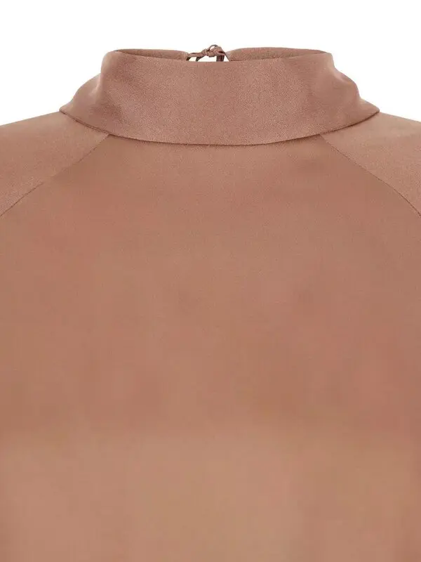 SEMICOUTURE High-neck Open-back Top - Neutrals