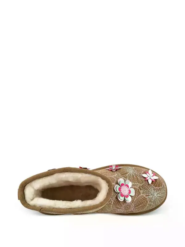UGG Mini Meadow Floral Ankle Boots - Brown