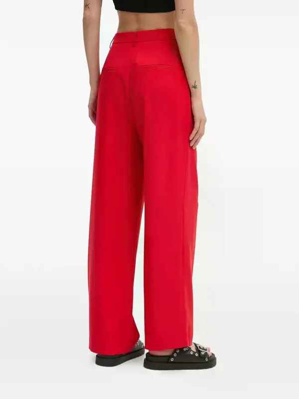 NEVER FULLY DRESSED Pleated Wide-leg Trousers