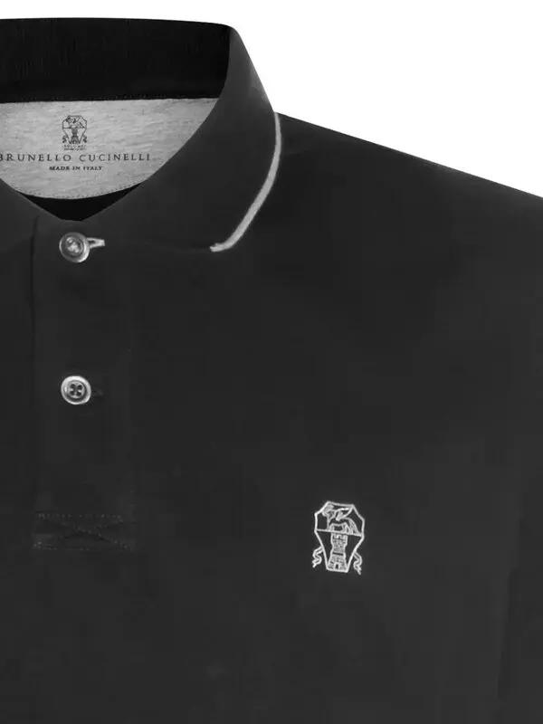 Brunello Cucinelli Logo Polo Shirt - Black