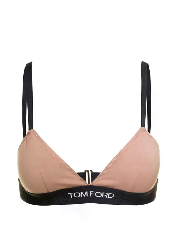 TOM FORD Logo-print Bra - Neutrals