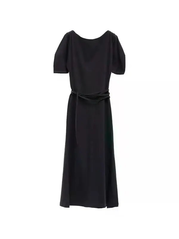 LEMAIRE Off-shoulder Tie-waist Midi Dress - Black
