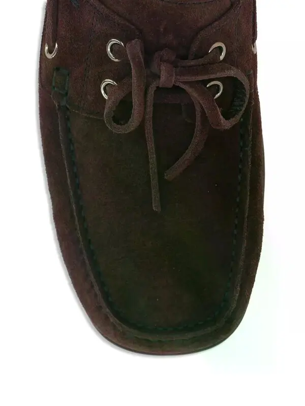 Valentino Garavani Lace-up Leather Boat Shoes - Brown