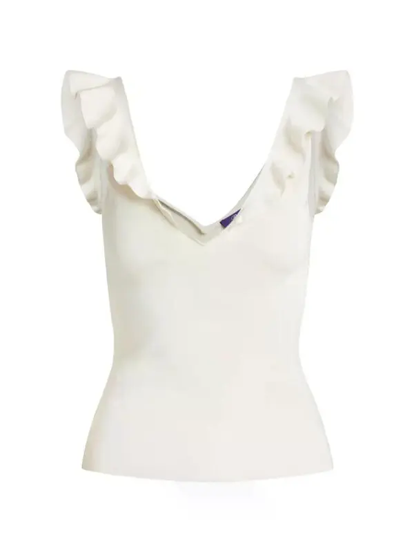 Ralph Lauren Ruffled V-neck Tank Top