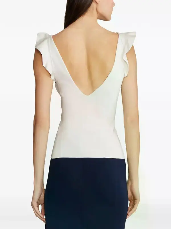 Ralph Lauren Ruffled V-neck Tank Top