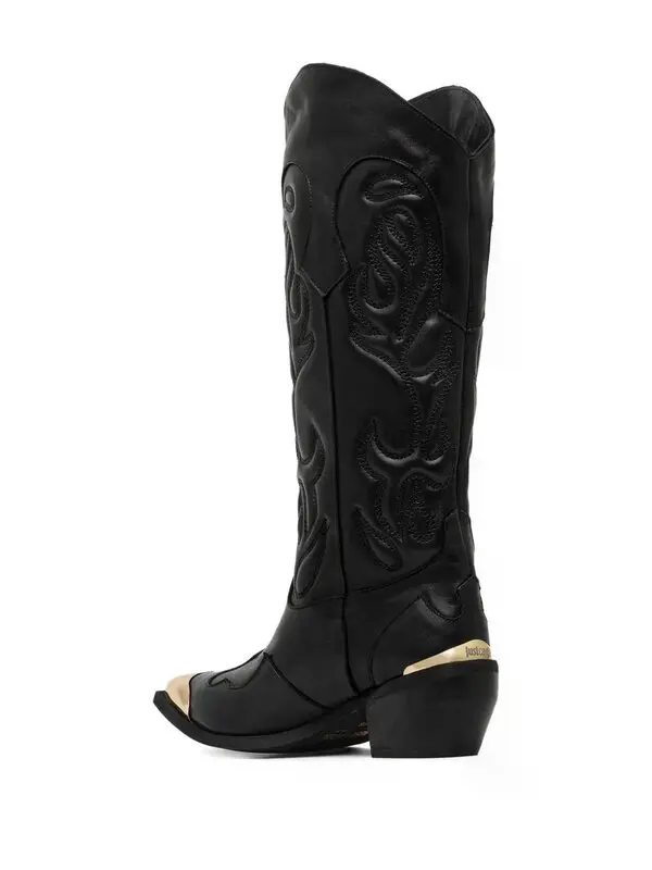 Just Cavalli Embossed Metal-toe Boots
