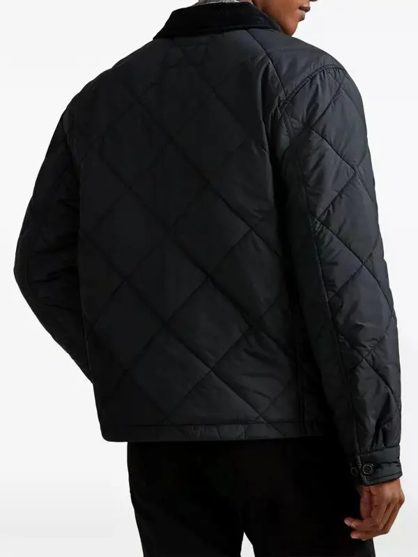 Polo Ralph Lauren Quilted Jacket With Corduroy Collar - Black