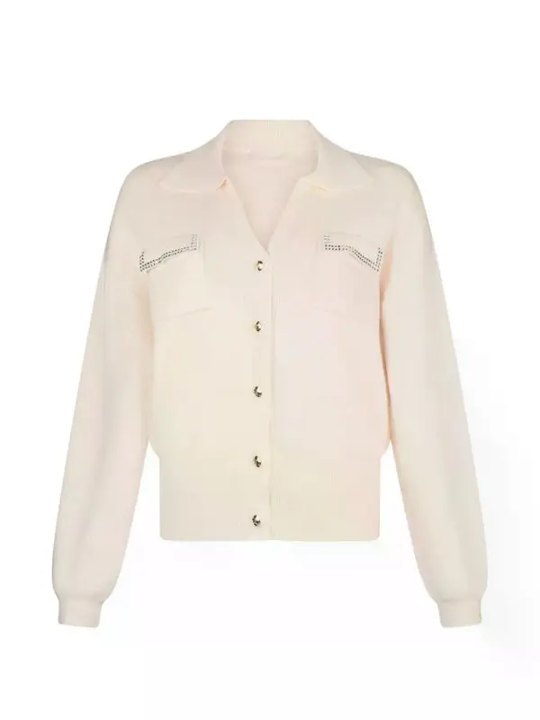 Liu Jo Bead-embellished V-neck Cardigan - Neutrals