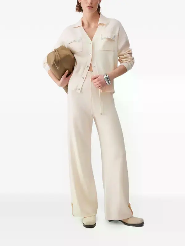 Liu Jo Bead-embellished V-neck Cardigan - Neutrals