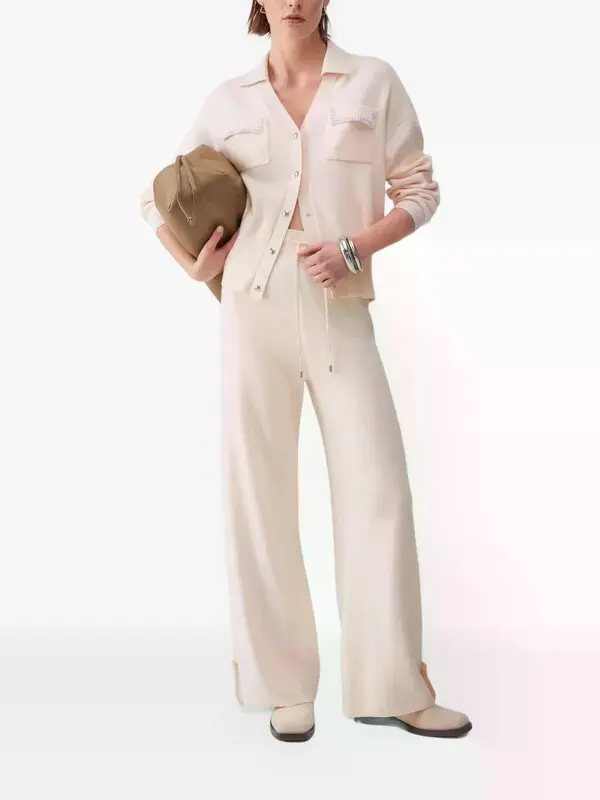Liu Jo Bead-embellished V-neck Cardigan - Neutrals