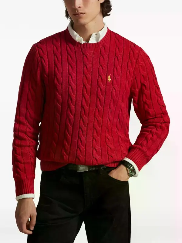 Polo Ralph Lauren Cable-knit Crew-neck Sweater - Red
