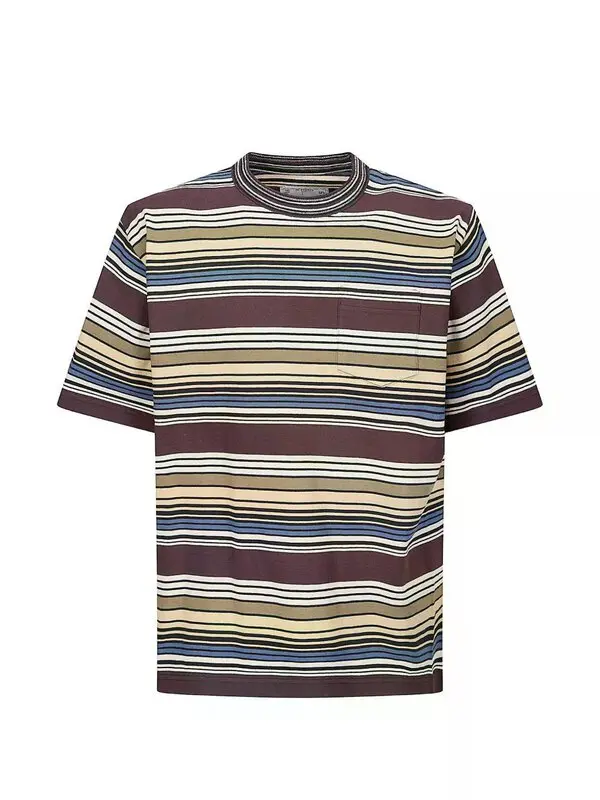 Sacai Horizontal Stripe T-shirt - Brown