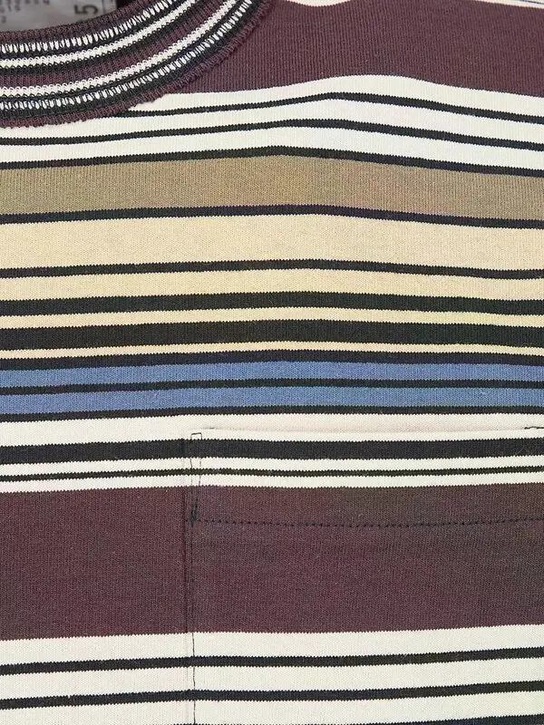 Sacai Horizontal Stripe T-shirt - Brown